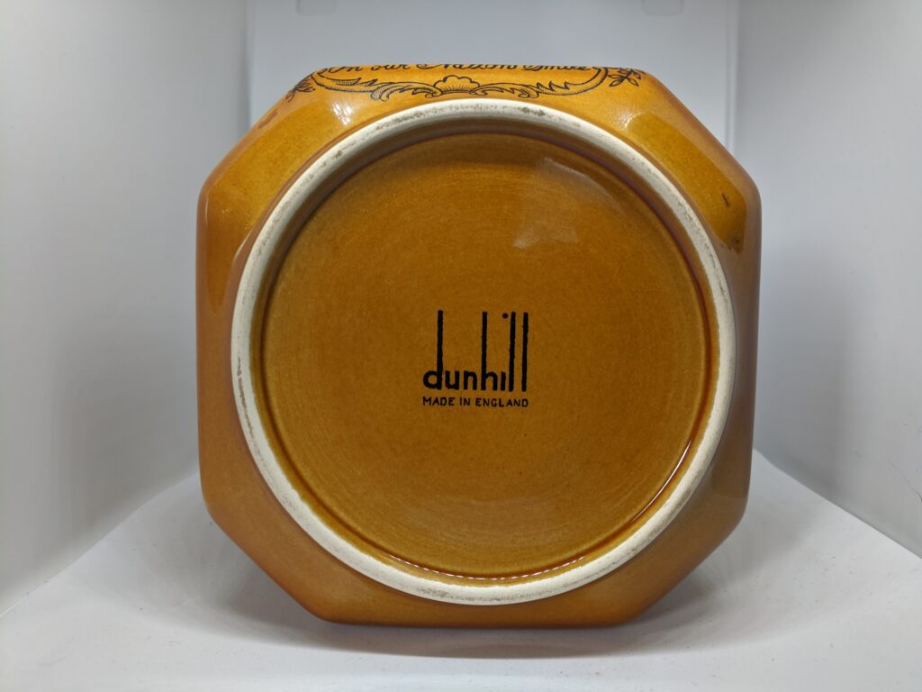 Dunhill Vintage Tobacco Jar Humidor Ceramic Spring Loaded Metal