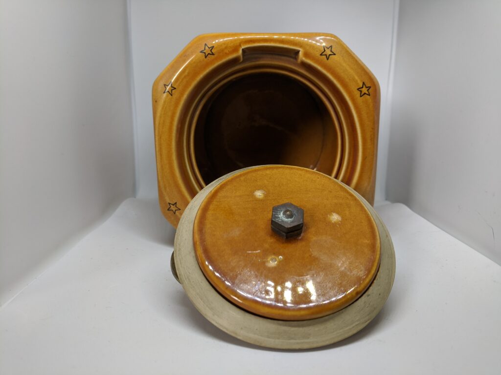 Dunhill Vintage Tobacco Jar Humidor Ceramic Spring Loaded Metal